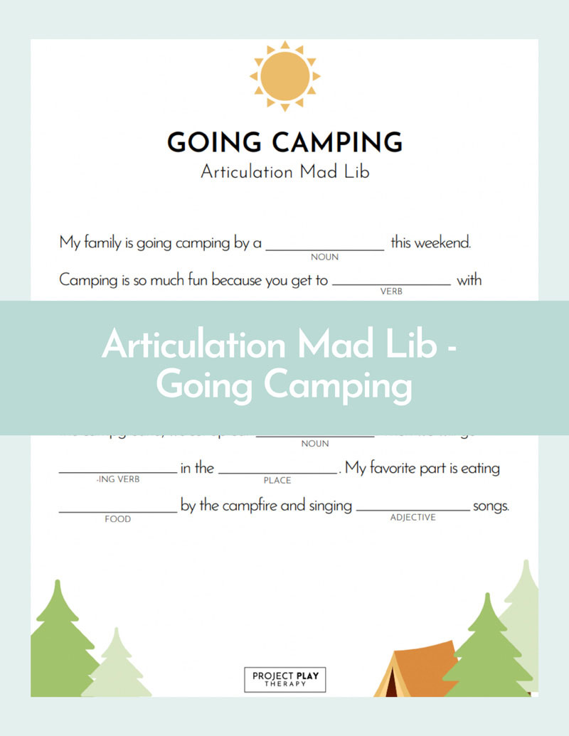 Free Articulation Games for Speech Therapy | Mad Libs for Kids