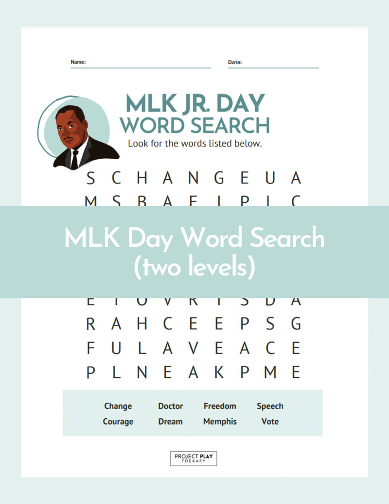 Martin Luther King Jr Activities | MLK Day Word Search
