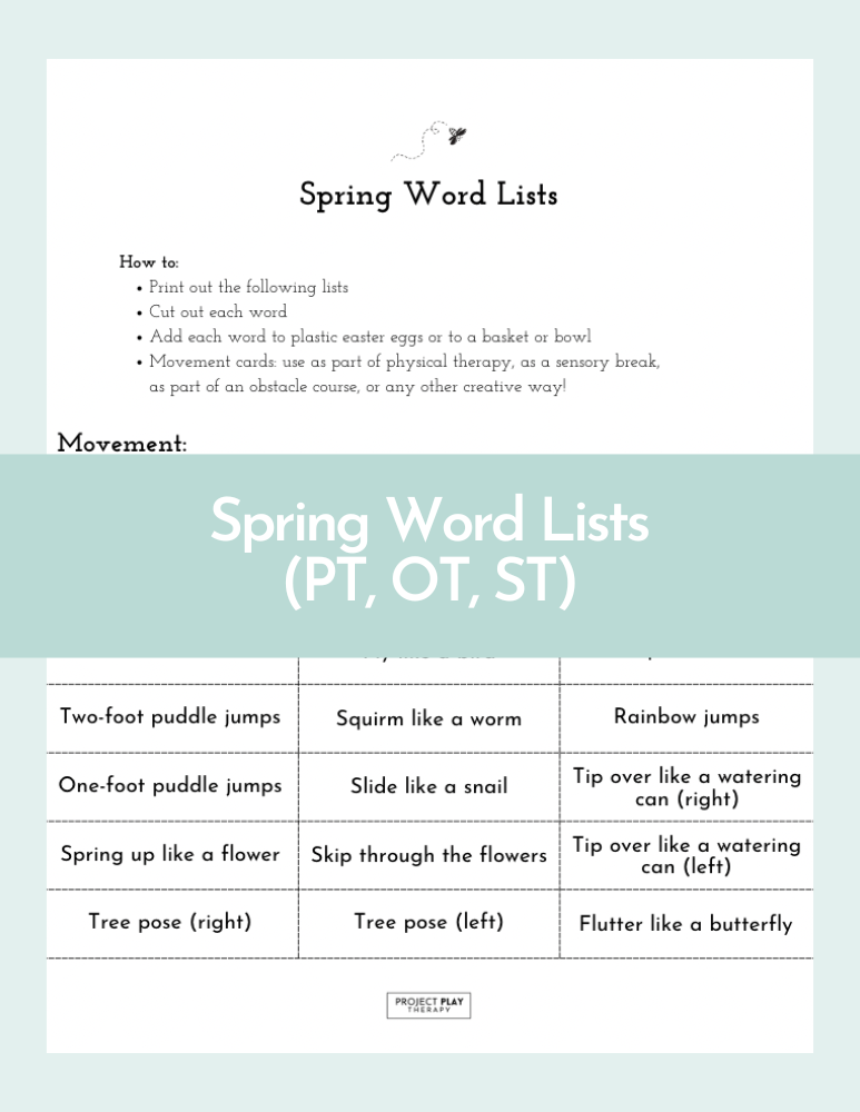 Vocabulary Words for Kids | Spring Activities | OT | PT | ST
