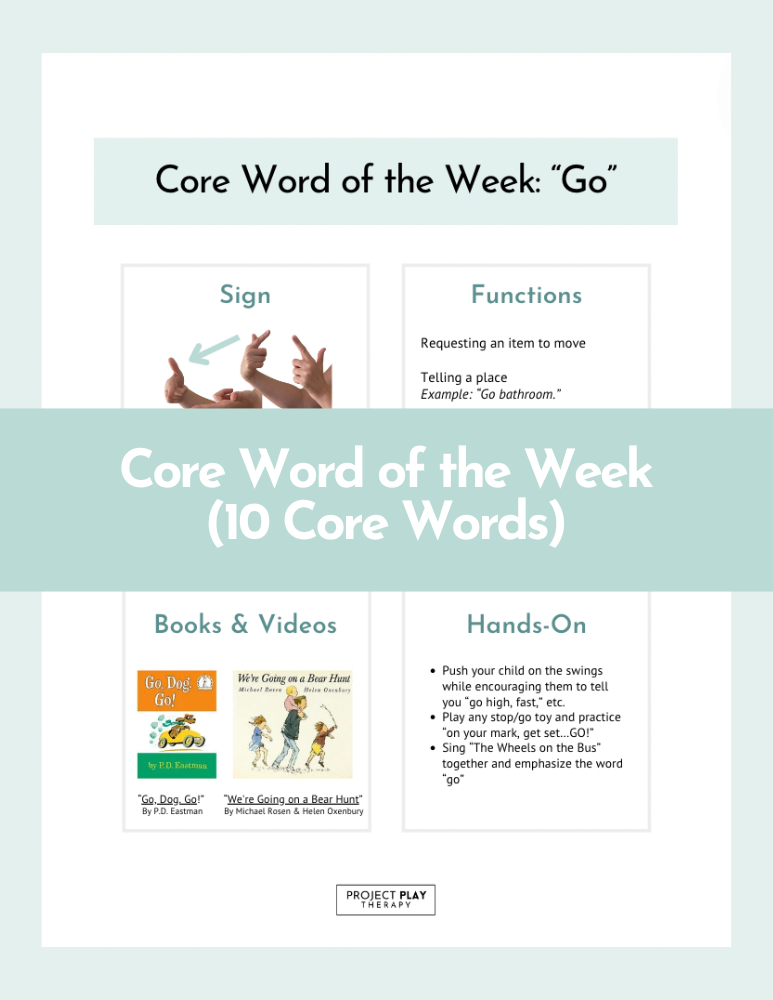 Core Words of the Week - Project Play Therapy