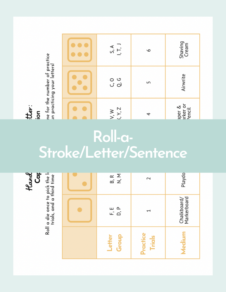 Roll-A-Letter Handwriting Practice - Project Play Therapy